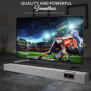 Pyle Built-in Class D Stereo Power Amplifier 35'' 2.1 Channel Soundbar - Wireless Bluetooth with Remote Control, BT Technology, Optical Input, Built-in LED Lights