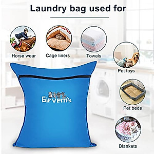 Pet Laundry Bag to Stops Pet Hair Blocking The Washing Machine Pet Laundry Helper for Guinea Pigs, Rabbits, Small Animal Fleece Bedding, Midwest Cage Liners, C&C Cage Liners, and More, Blue