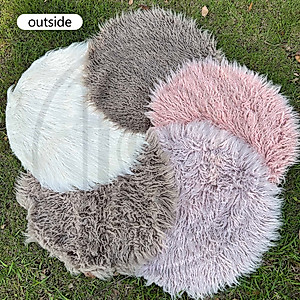 Baby Photo Props Faux Fur Round 23.6 inch Soft Baby Boy Girl Photo Blanket Studio Photo M Grey Sand