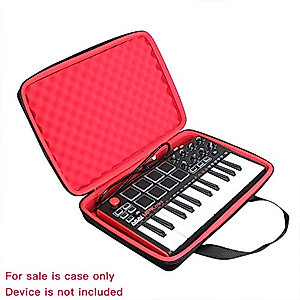 Hermitshell Hard Travel Case for Akai Professional MPK Mini MKII 25-Key Portable USB MIDI Keyboard (Black+Red)