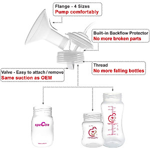 Nenesupply Pump Parts Compatible with Spectra17mm Spectra S1 Spectra S2 Pumps Replace Spectra Pump Parts Replace Spectra S2 Accessories and Duckbill Valve Spectra Flange Backflow Protector