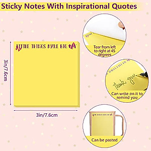 Inspirational Sticky Notes 3 x 3 Inch Motivational Fun Notepads 50 Sheets Each Positive Gifts for Teacher Nurse Coworkers Work Studying Supplies(Simple Style, 12 Pieces)