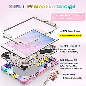 TSQ iPad Mini 4/5 Case for Kids Girls Cute Pink | Silicone Shockproof Protective iPad Mini 5th/4th Generation Case 7.9 Inch with Pencil Holder Stand Hand Strap