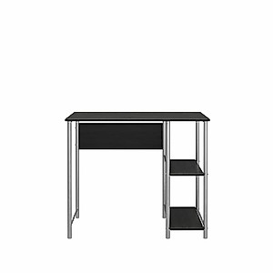 Ameriwood Home Mainstays Basic Metal Student Computer Desk in True Black Oak
