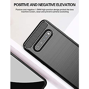 DONGDEAR for LG V60 ThinQ Case Slim,LG V60 Phone Case, Ultra [Slim Thin] Flexible TPU Scratch Resistant Rubber Soft Skin Shockproof Protective Cases Cover for LG V60 ThinQ (Brushed Black)