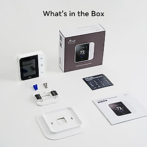 Vine Thermostat for Home with Touchscreen Color Display, WiFi Smart Thermostat Compatible with Alexa and Google Assistant, 7day/8period Programmable, Energy Saving, C-Wire Required, Screen Size 2.8"