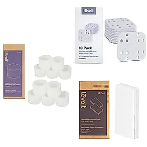 LEVOIT 10 Pack Humidifier Replacement Filters, 10 Pack Absorption Pads and 16 Pack Aroma Pads