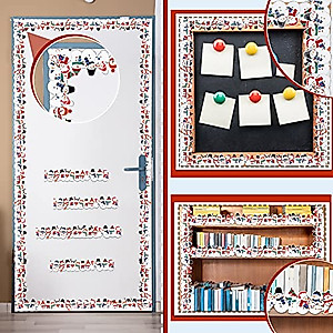 Spiareal 68.9 Feet Snowman Border Bulletin Board Border Flower Beach Sun Eucalyptus Paw Flag Hat Balloon Sailboat for Classroom Boards Wall Decor