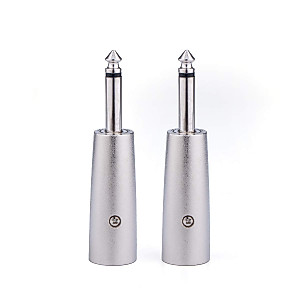 ALEKOR XLR Male to 1/4 Inch Male TS Adapter - 6.35mm Mono to XLR Male Gender Changer Connector - 2 Pack