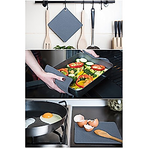 Silicone Trivet Mats - Pot Holders - Drying Mat Our potholders Kitchen Tools is Heat Resistant to 440°F, Non-Slip Durable Flexible Easy to wash and Dry and Contains 4 pcs by Q's INN.
