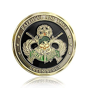 United States Army Special Forces Challenge Coin Faithful and True Green Beret Challenge Coin