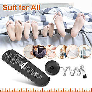Vaikby Foot Measurement Device, Shoe Sizer Measuring Devices Ruler Sizer for Kids Adults, Buy Kids Shoes Online Simply with a Foot Measuring Device