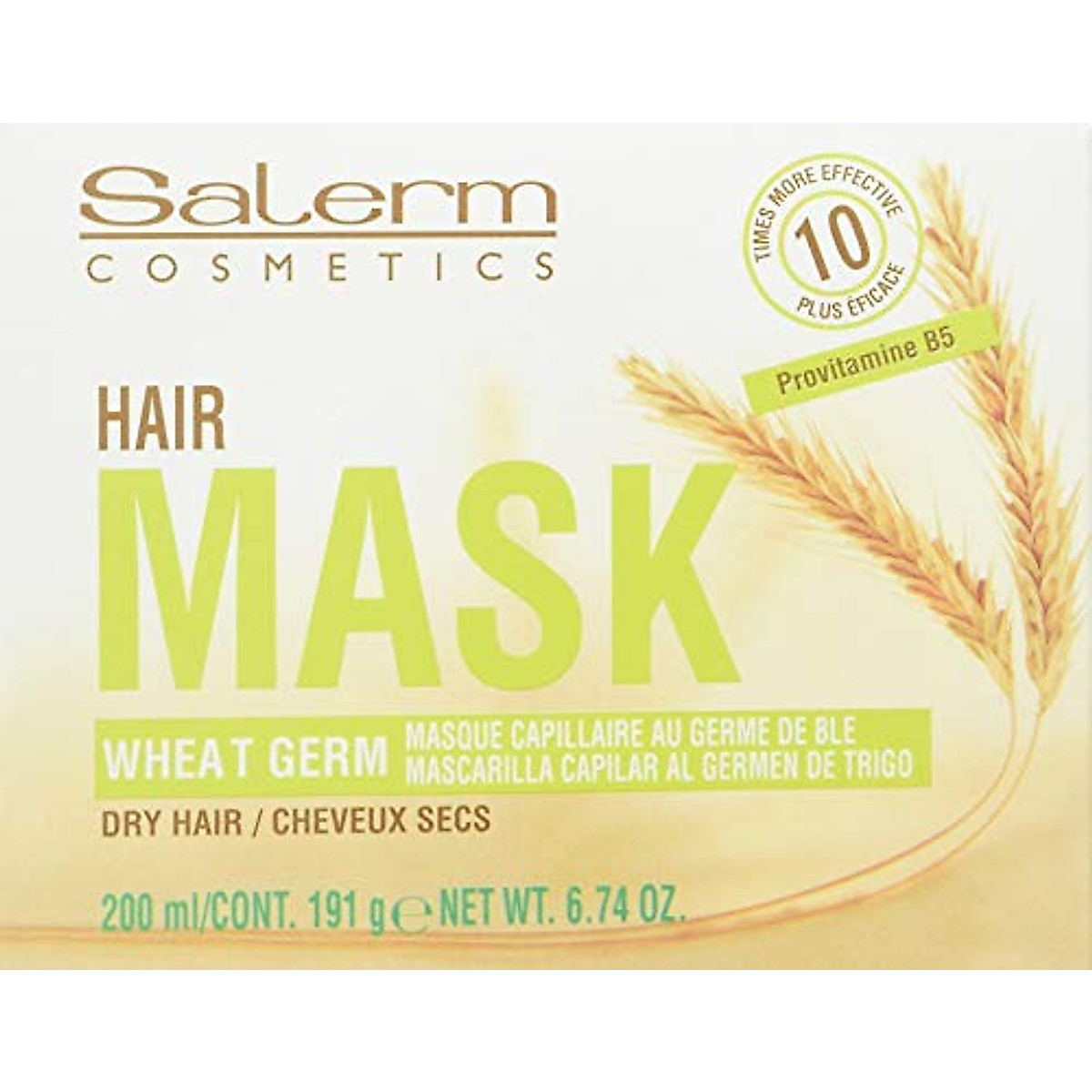 Salerm - Nourishing Hair Mask - 200 ml - with Wheat Germ - for Dry and Damaged Hair - Deep Hair Hydration - Shine and Brightness - Hair Strengthening
