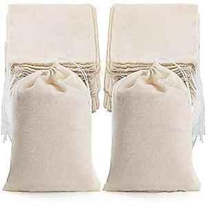 Boboom 60 Pcs Muslin Bags, 3.7x5.7 Inch Reusable Cotton Drawstring Bags, Natural Cotton Bags with Drawstring, Produce Bags Sachet Bag Bulk Gift Bag Jewelry Pouch for Wedding Party Home Storage
