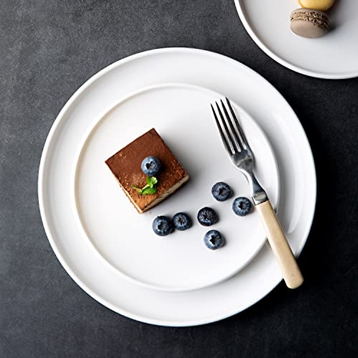 AmorArc Ceramic Dinner Plates Set of 6,10.5 inch Large Stoneware plates for Kitchen,Dinnerware Dishes set- Microwave,Dishwasher Safe,Scratch Resistant-White