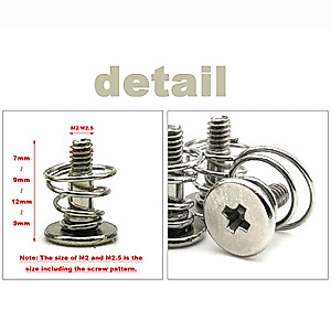 20Pcs M2 × 7mm Spring Screws GPU Graphics Card Back Plate Heatsink Screws