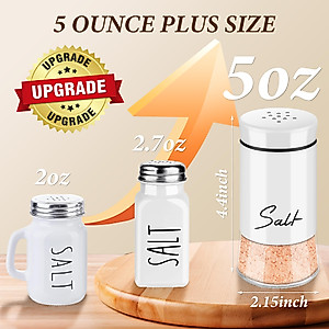 Salt and Pepper Shakers Set,Kitchen Decor and Accessories for Countertop Kitchen Gadgets Cooking Table Housewarming Christmas Gift Refillable Design (Black + White)