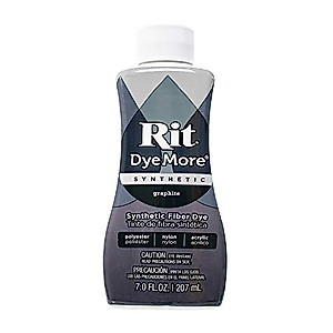 Synthetic Rit Dye More Liquid Fabric Dye – Wide Selection of Colors – 7 Ounces - Graphite