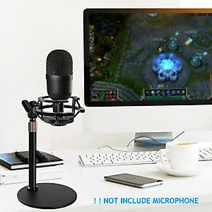 Seiren Mini Desktop Microphone Stand with Shock Mount, Foam Windscreen, Adjustable Mic Stand with Pop Filter Shockmount Reduces Vibration Noise for Razer Seiren Mini USB Streaming Microphone Frgyee