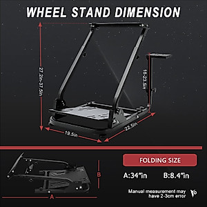 Marada Racing Wheel Stand Fit for Logitech G920 G29 G923 Thrustmaster T300,Adjustable Shifter Mount Foldable Steering Wheel Stand Gaming Simulator Mount For present, Wheel Pedal Not Include