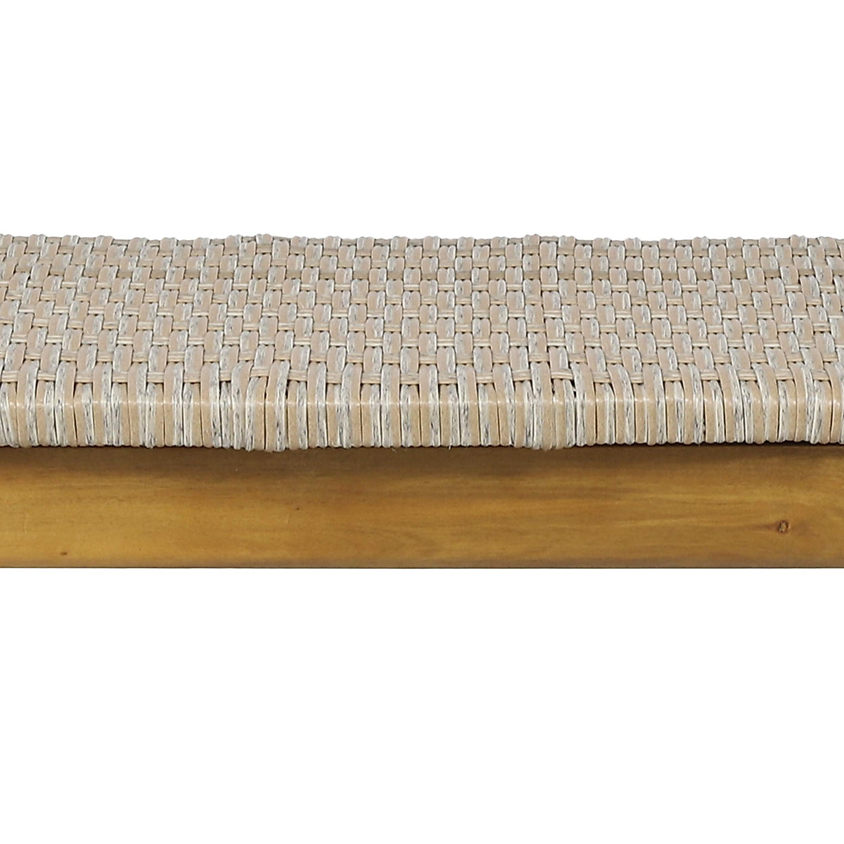 Christopher Knight Home Phoebe Outdoor 3 Seater Wicker Bench, Teak Finish, Light Gray