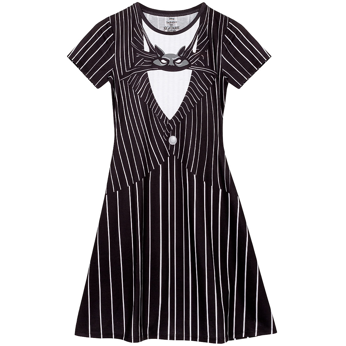 Disney Nightmare Before Christmas Dress Womens Jack Skellington Costume (X-Large) Black