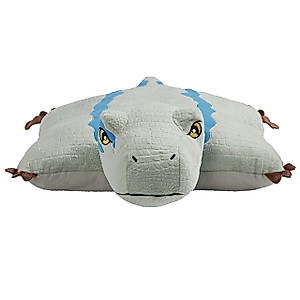 Pillow Pets 16” Blue Velociraptor Stuffed Animal, Jurassic World Dinosaur Plush Toy
