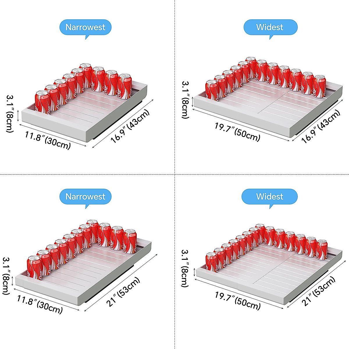 Expandable Pull-Out Cabinet Organizer with Adhesive Nano Film - For Kitchen, Pantry, Bathroom Storage