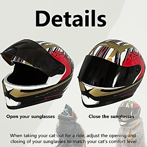 GSYUWIH Pet Motorcycle Helmet,Lightweight and Delicate Puppy Cat Motorcycle Headwear,Portable Pet Head Jewelry for Adult Cats and Puppies Racing Fans Collect Small Gifts