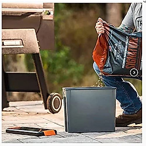 RCK Sales Plastic Smoker Pellet Storage Bin & Lid for 22 LBS by Traeger Grills BAC615