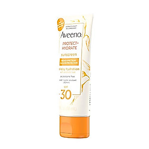 Aveeno Protect + Hydrate Moisturizing Body Sunscreen Lotion With Broad Spectrum Spf 30 & Prebiotic Oat, Weightless & Refreshing Feel, Paraben-free, Oil-free, Oxybenzone-free, 3.0 ounces