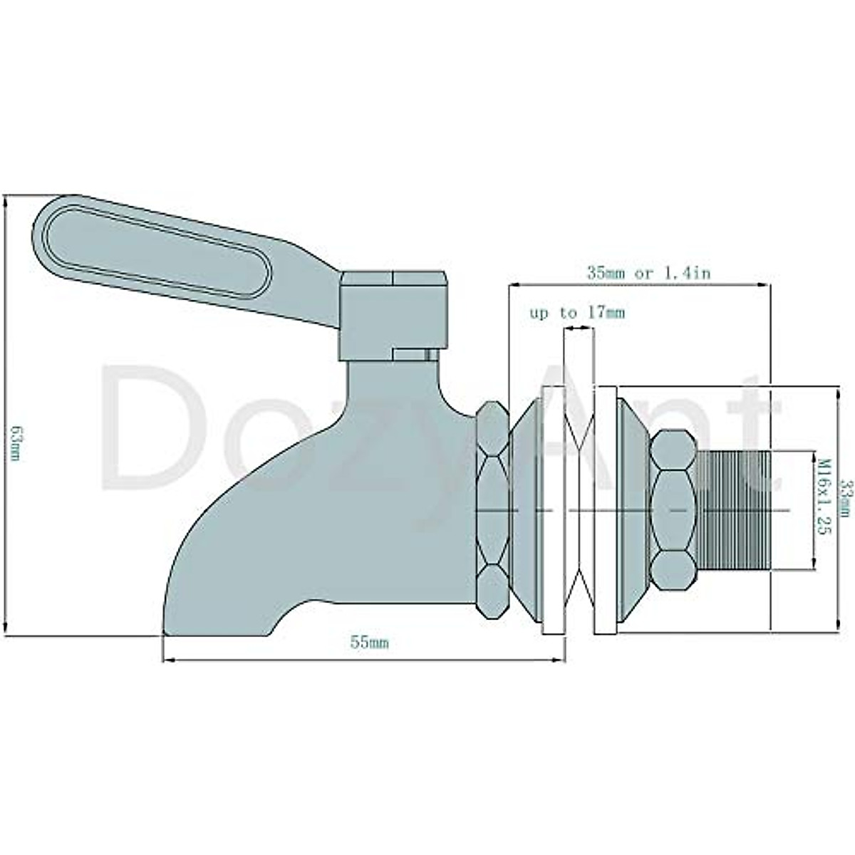 Beverage Dispenser Replacement Spigot with Anti-Clogging Cap, Stainless Steel Polished Finished, Water Dispenser Replacement Faucet, fits Berkey and other Gravity Filter systems as well