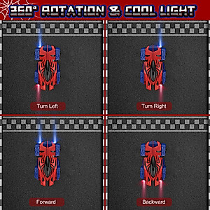 Aomifmik Wall Climbing Remote Control Car, 360° Rotating RC Stunt Car with Headlight, Rechargeable RC Car Toys for 3 4 5 6 7 8-12 Year Old Boys Girls Kids