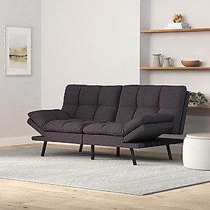 MUUEGM Convertible Futon Bed Couch Love Seat Memory Foam Sleeper,Modern Daybed for Living Room,Compact Small Space,Apartment,Office,Adjustable Arm Back,71" Sofas, Light Grey