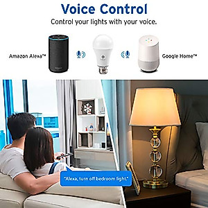 Etekcity ESL100 Smart Light Bulb Works with Alexa, Google Home and IFTTT, 4 Count (Pack of 1), 9W (60W Equivalent), 806LM, 2700K, No Hub Required, 4 Pack