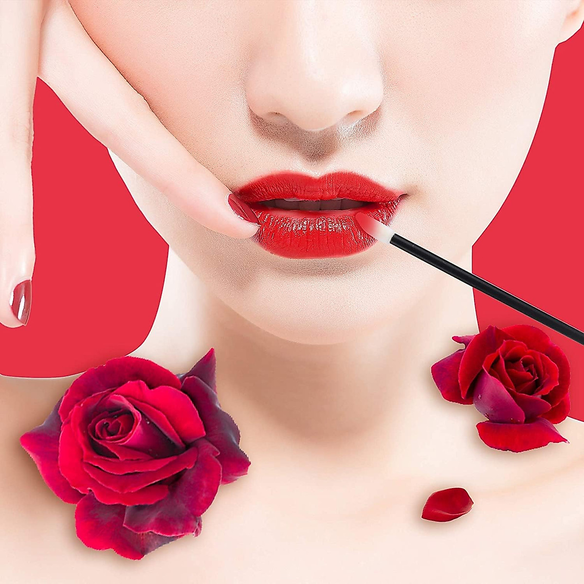 Mooerca 640PCS Disposable Lip Brushes Make Up Brush Lipstick Applicators Wands Makeup Applicators Brushes Lip gloss Applicators Tester Wands Tool Kits Makeup Beauty Tool Kits Black