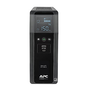 APC UPS BR1500MS, 1500VA Sine Wave UPS Battery Backup & Surge Protector, Backup Battery with AVR and LCD Display, 2 USB Charging Ports, Uninterruptible Power Supply, APC Back-UPS Pro Series (Renewed)