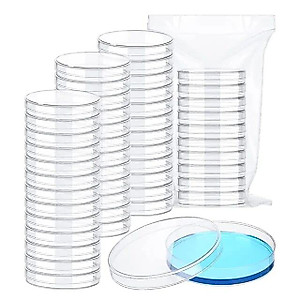 BIPEE Polystyrene Petri Dish 60 x 15mm, Sterile, Pack of 10,Plastic Petri Dishes with Lids ， Mold Testing kit，Mycology Supplies agar Plates- Perfect for Cell Culture and Microbiology Experiments