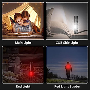 JAY-PARK Flashlights High Lumens Rechargeable, LED Flashlight Rechargeable Super Bright 250000 Lumen, Powerful Flashlight with COB Side Light for Camping, Power outages