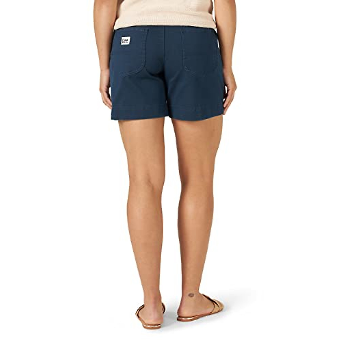 Lee Women's Ultra Lux High-Rise Pull-On Utility Short, Rivet Navy, 18