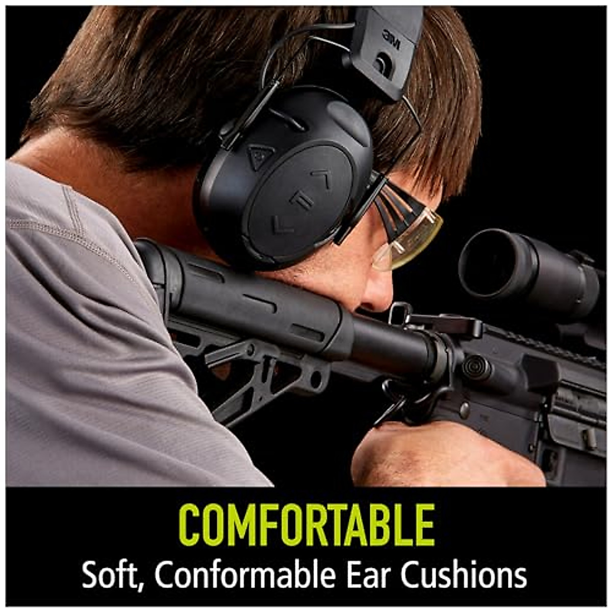 Peltor Sport Tactical 300 Smart Electronic Hearing Protector, Bluetooth Wireless Ear Muffs, NRR 22 dB, Bluetooth Headphones With Recessed Microphone, Ideal For Range, Shooting & Hunting (TAC300-OTH)