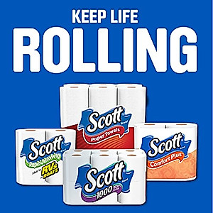 Scott 1000 Sheets Per Roll Toilet Paper, 4 Rolls, Bath Tissue