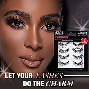 Ardell Demi Wispies False Eyelashes Black, Eye Make-Up Enhancement, Full Volume Strip Lashes - 4 pairs, 2 Pack