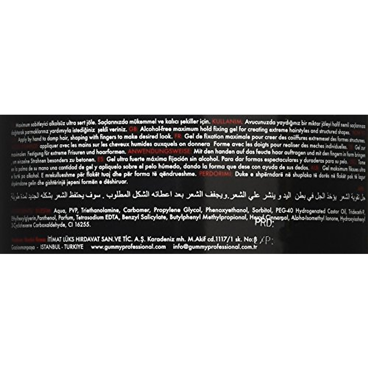 Gummy Alcohol Free Hair Gel, Red, 33.81 Ounce 1000 ml