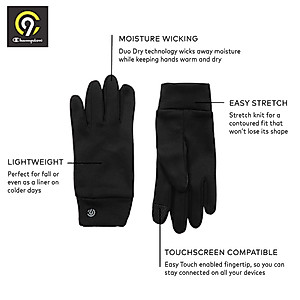 C9 Champion Kids' Machine Washable Lightweight Gloves, Touch Screen Friendly, Black, Boys' 8/16