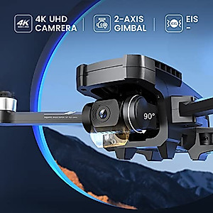 Holy Stone 2 Axis Gimbal GPS Drone with 4K EIS Camera for Adults Beginner, HS720G Foldable FPV RC Quadcopter with Brushless Motor, 5G WiFi Transmission, Optical Flow, Follow Me, Smart Return Home