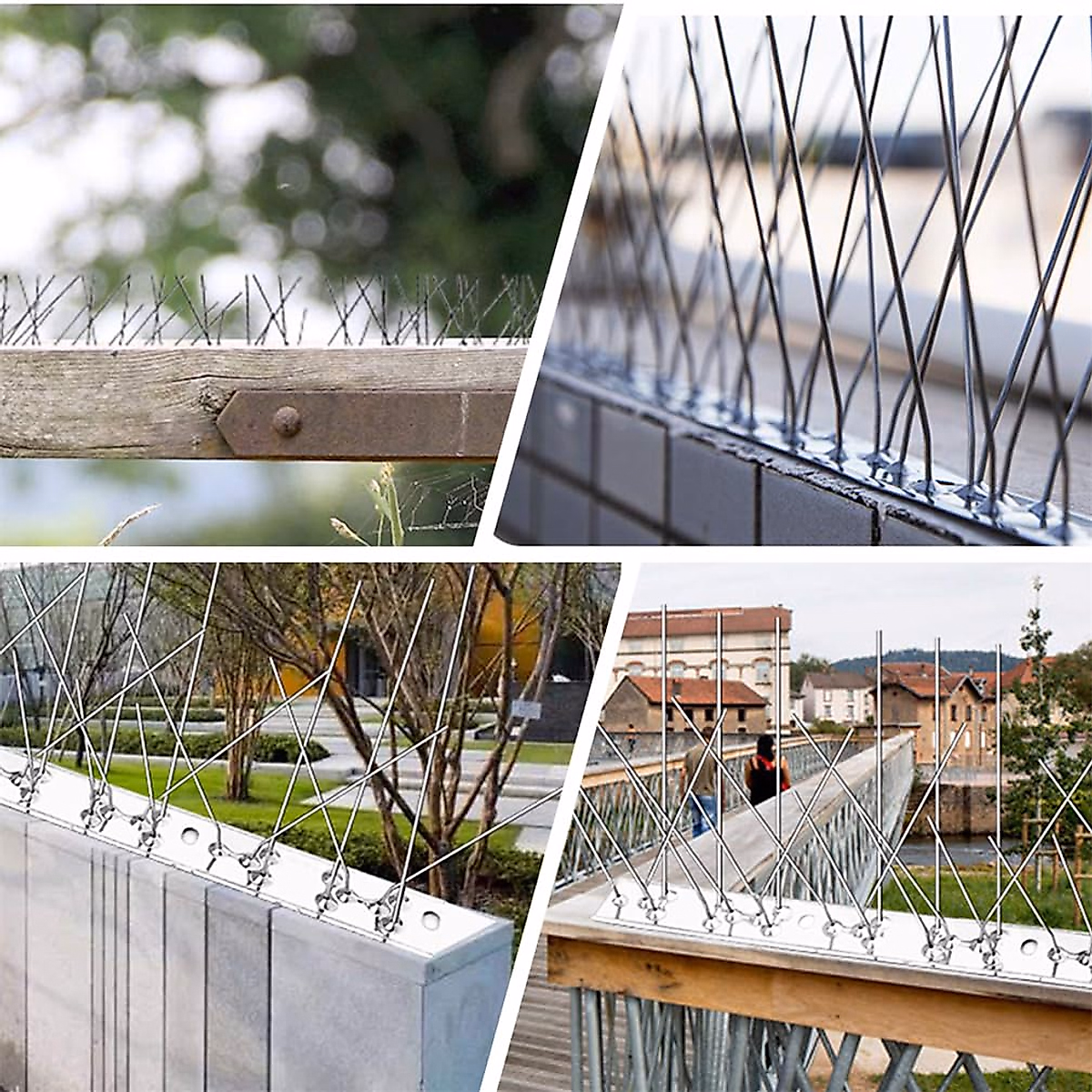 Yeasing Bird Spike for Pigeons 5Pack Bird Spikes 25cm Fence Animal Deterrent Bird Repellent Set Pigeon Spikes Long Seagull Cat Intruder Deterrents for Roofs and Windows, Sliver