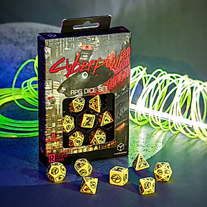 Q-Workshop Cyberpunk Red Dice Set Danger Zone, Various