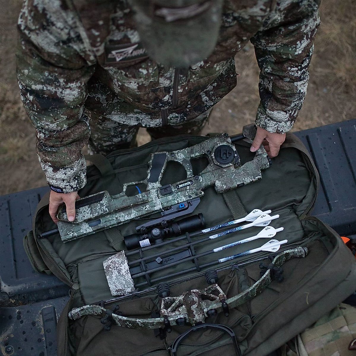 Excalibur Explore Take-Down Series Hunting Durable Versatile Spacious Nylon Zippered Padded Secure Crossbow Case with Shoulder Strap, Padded Handles, Internal Straps and Multiple Pockets