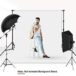 UTEBIT White Backdrop 5ft x 6.5ft Polyester Photo Booth Portrait Photography Booth Wrinkle Resistant Backdrops Sheet for Photography Studio, YouTube, Video and Television (Stand Not Include)